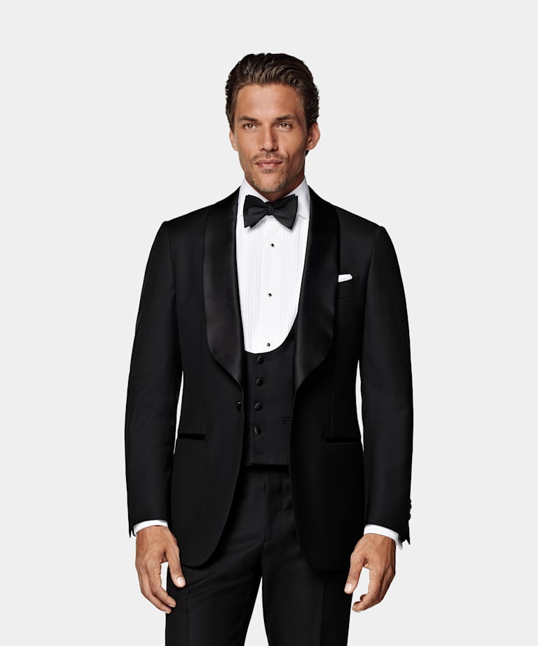 Black Tailored Fit Havana Tuxedo in Pure S110's Wool | SUITSUPPLY ...
