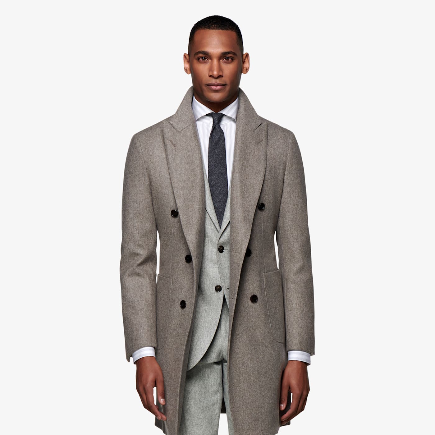 Suitsupply Taupe Overcoat In Gray | ModeSens