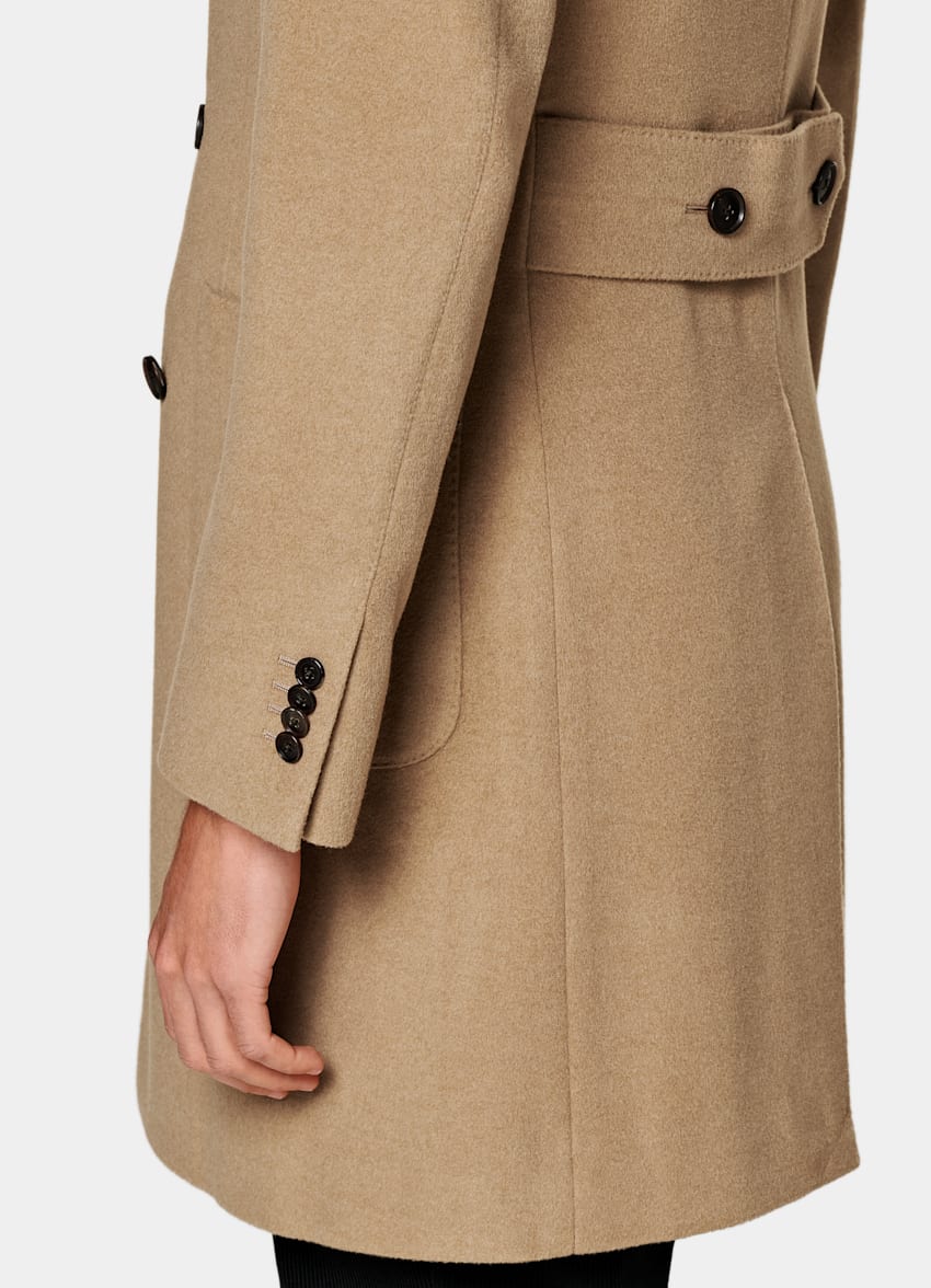 Mid Brown Overcoat | Pure Camel | Suitsupply Online Store
