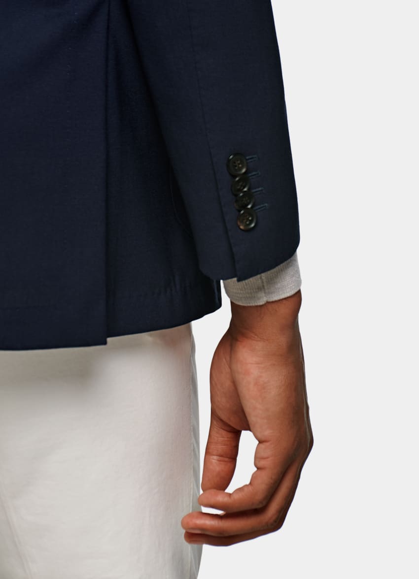 Veste Havana bleu marine | Pure laine Traveller Single Breasted ...