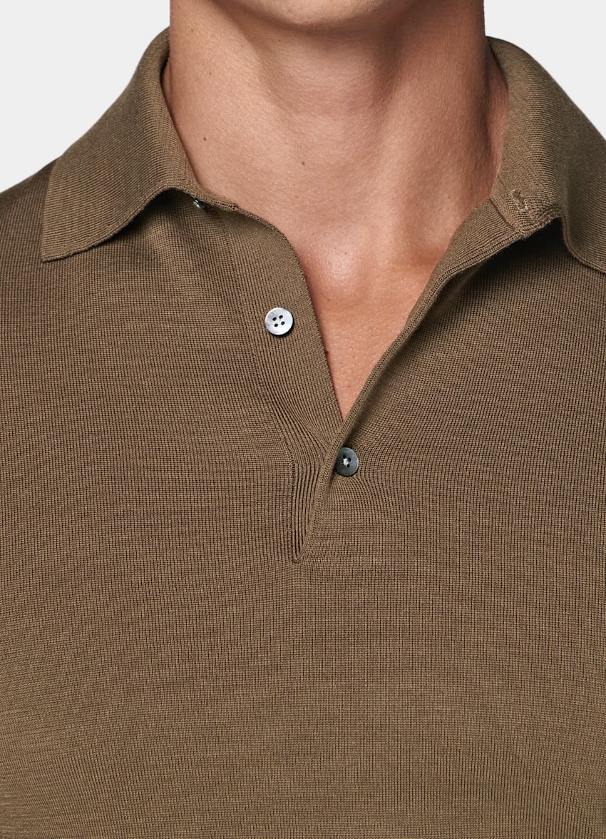 Dark Green Polo in Cotton Silk | SUITSUPPLY