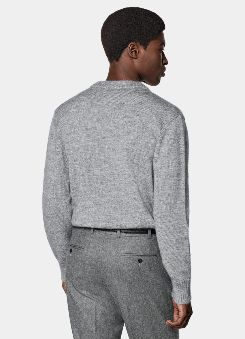 Cárdigan gris claro en Mohair & Silk | SUITSUPPLY US