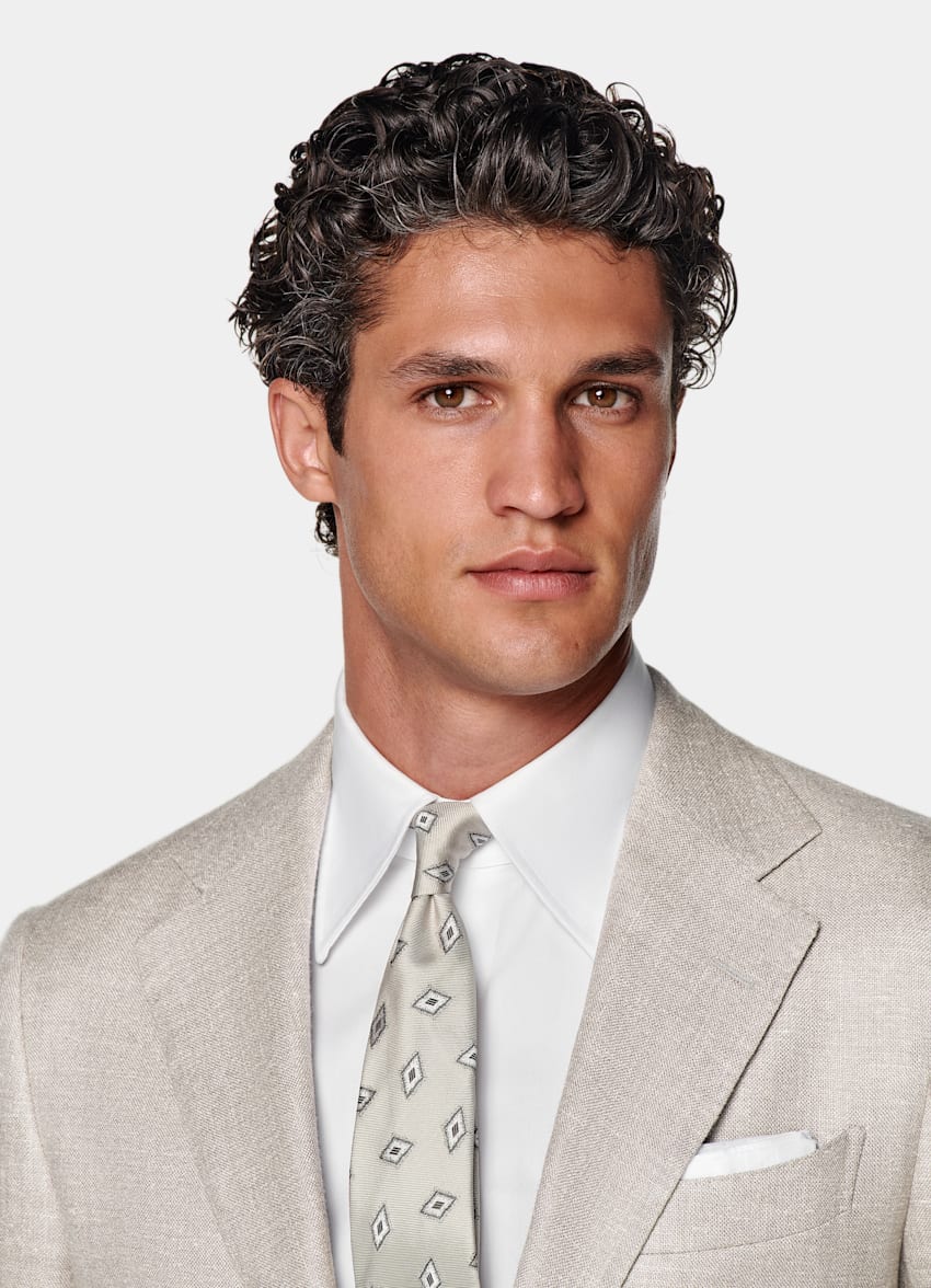 Light Taupe Tailored Fit Havana Suit in Silk Linen Wool | SUITSUPPLY ...