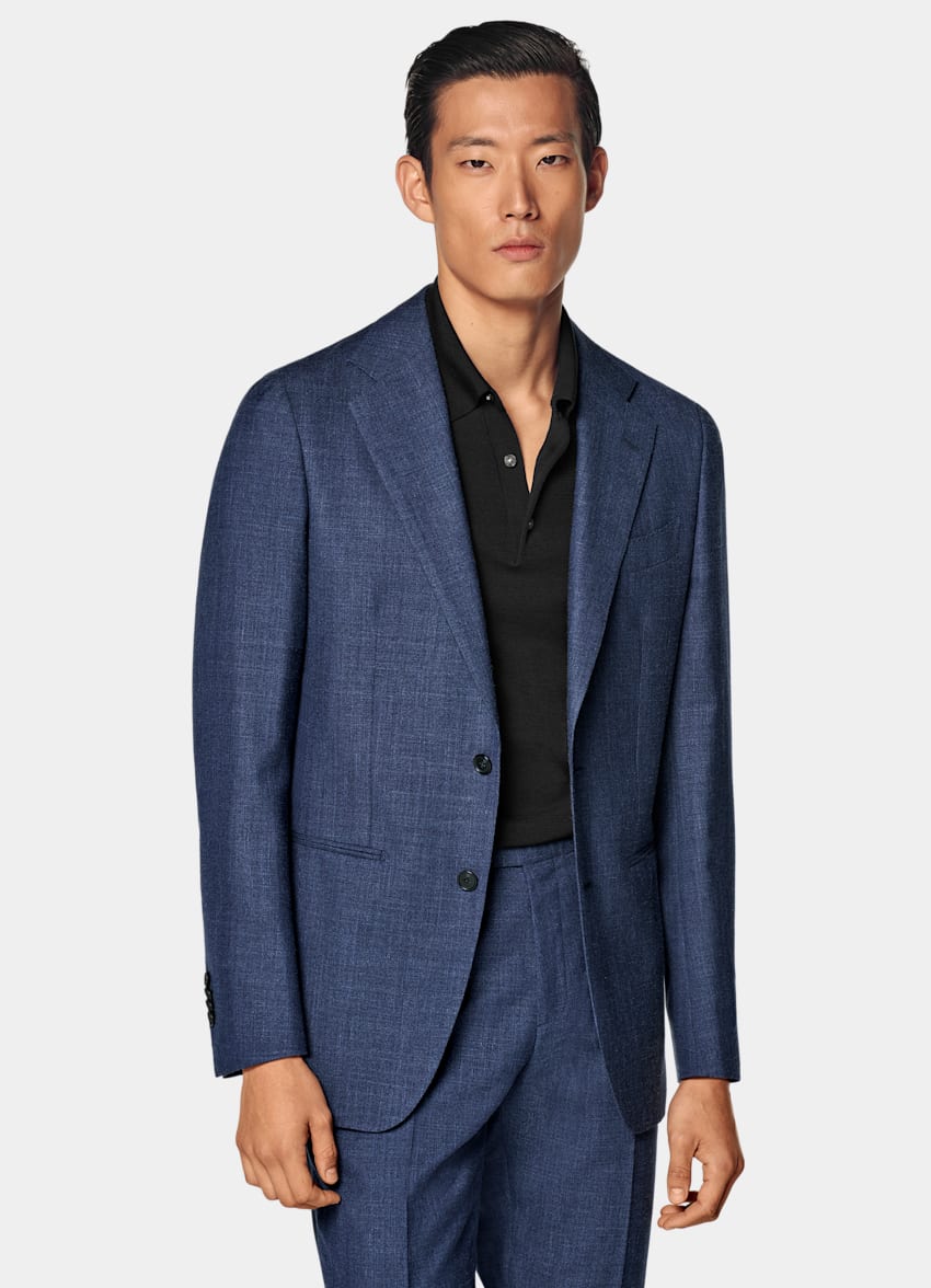 Mid Blue Tailored Fit Havana Suit in Wool Silk Linen | SUITSUPPLY ...
