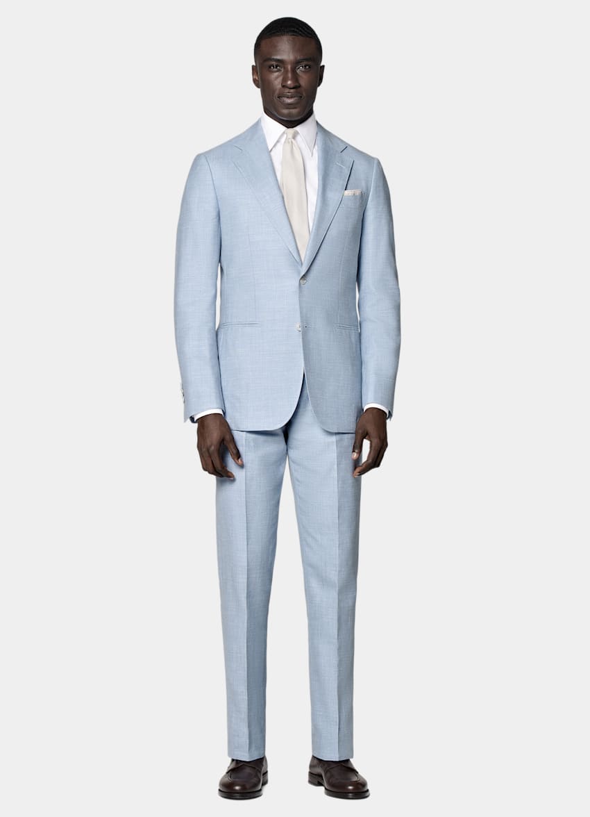 Light Blue Tailored Fit Havana Suit in Wool Silk Linen | SUITSUPPLY ...