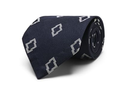 Navy Graphic Tie in Pure Silk | SUITSUPPLY The Netherlands