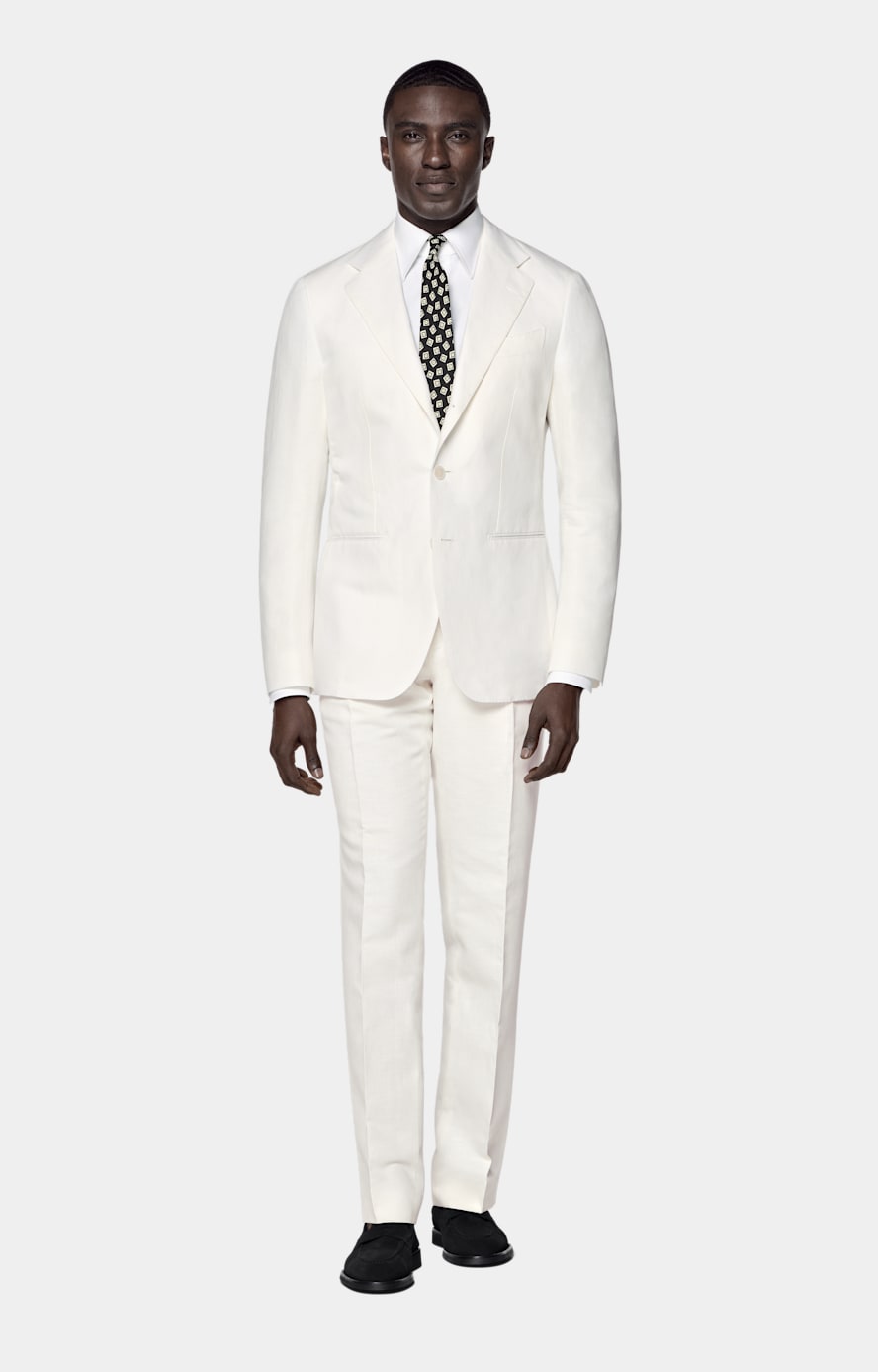 Off-White Tailored Fit Havana Suit in Linen Cotton | SUITSUPPLY United ...