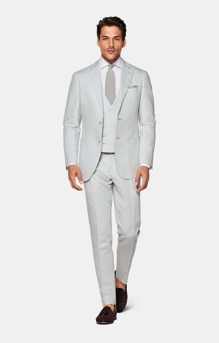 Light Grey Tailored Fit Havana Blazer in Linen Cotton | SUITSUPPLY ...