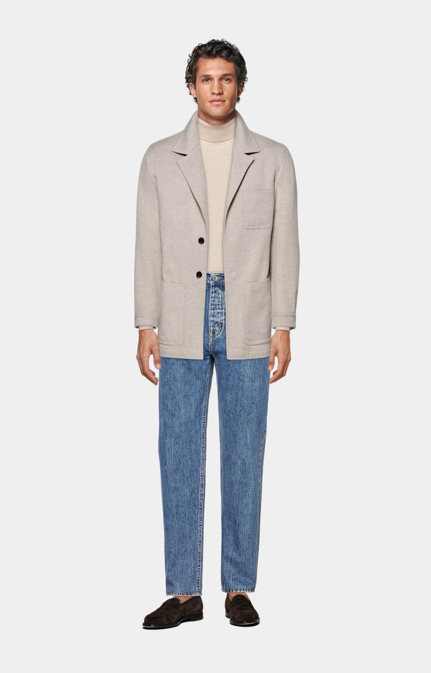 Giacca camicia color sabbia relaxed fit | Pura lana | SUITSUPPLY Italia