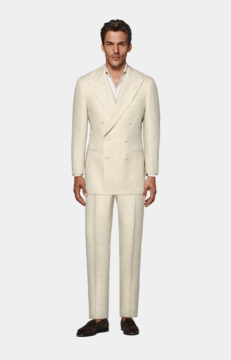 Traje Havana arena corte Tailored | Puro lino | SUITSUPPLY España