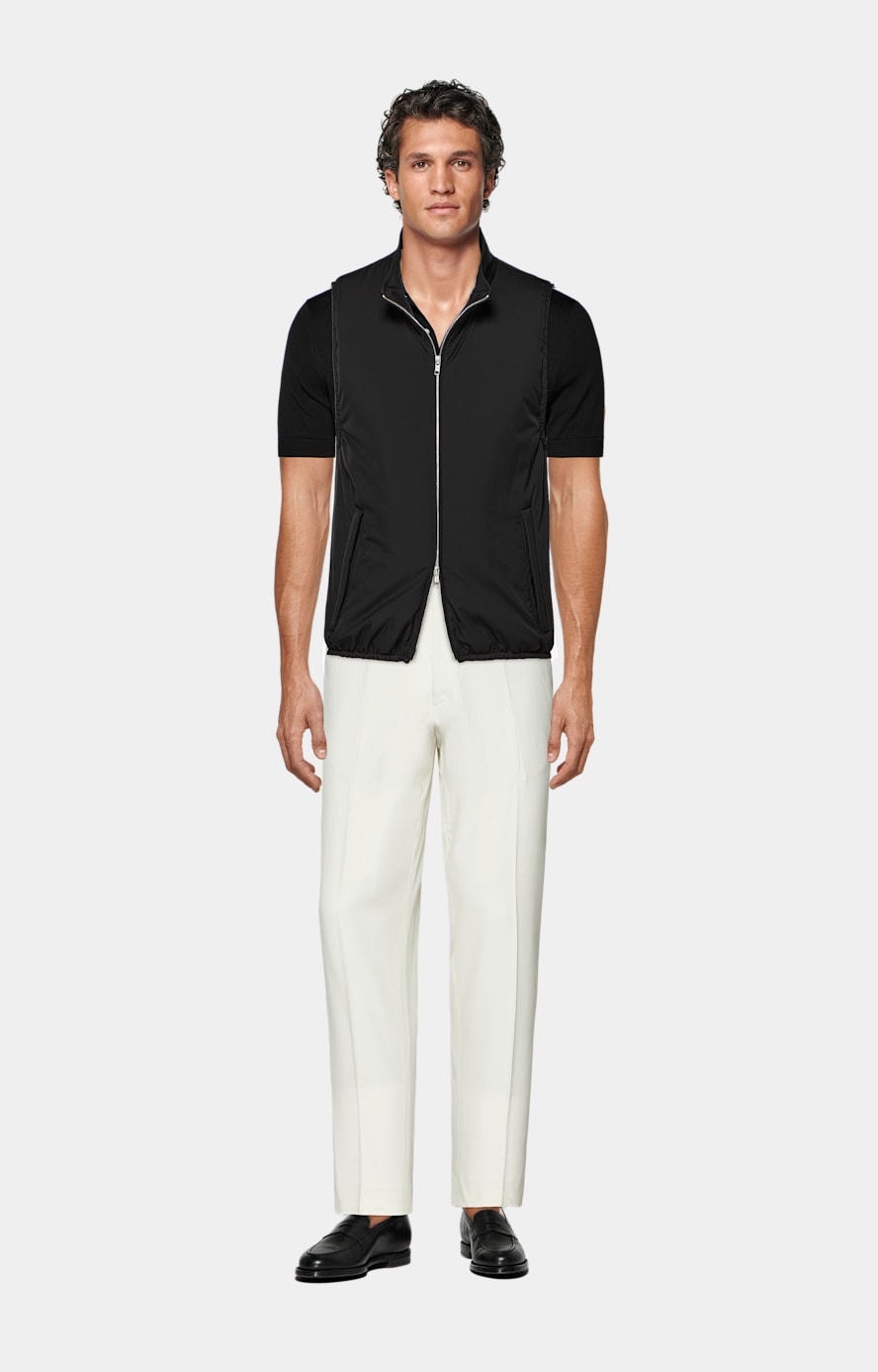 Black Polo in Californian Cotton & Mulberry Silk | SUITSUPPLY The ...