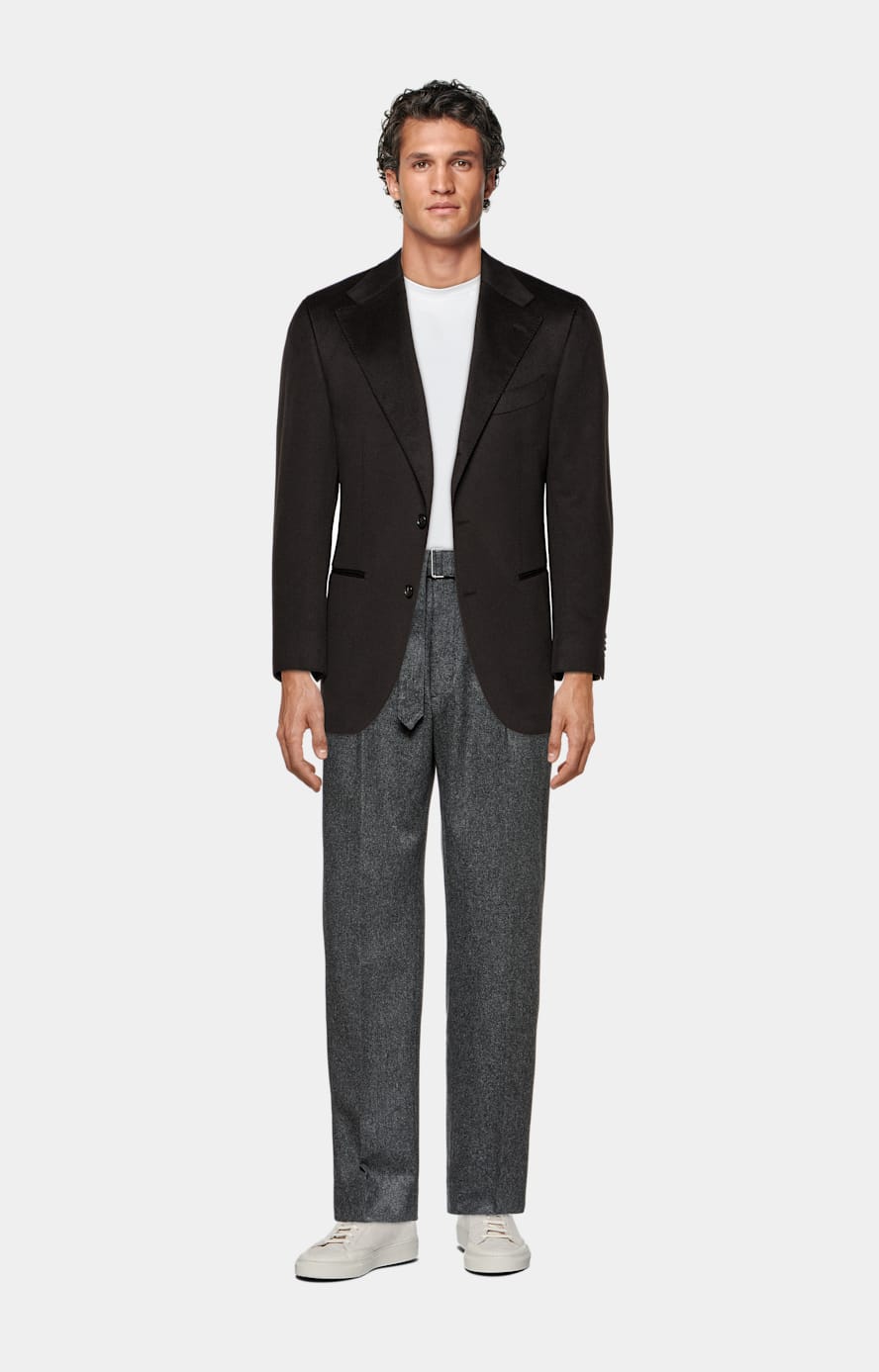 Giacca Roma marrone scuro relaxed fit in Puro cashmere | SUITSUPPLY Italia