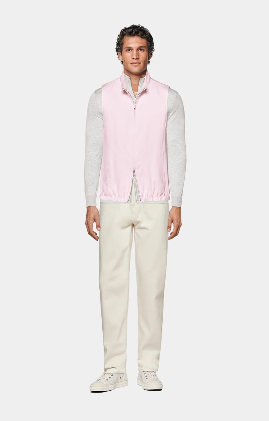 Light Grey Zip Cardigan in Silk, Wool, Cashmere | SUITSUPPLY US