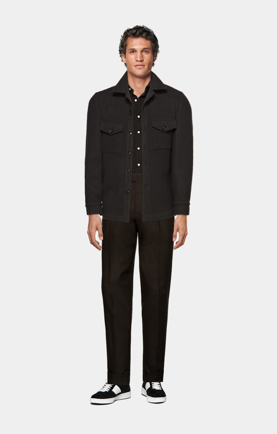 Dark Brown William Shirt-Jacket in Pure Casentino Wool | SUITSUPPLY The ...