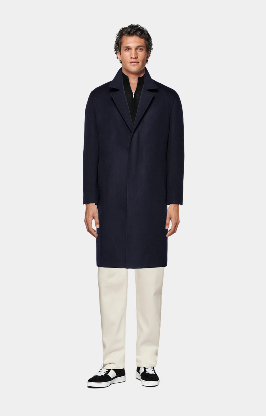 Navy Overcoat in Pure Wool | SUITSUPPLY US