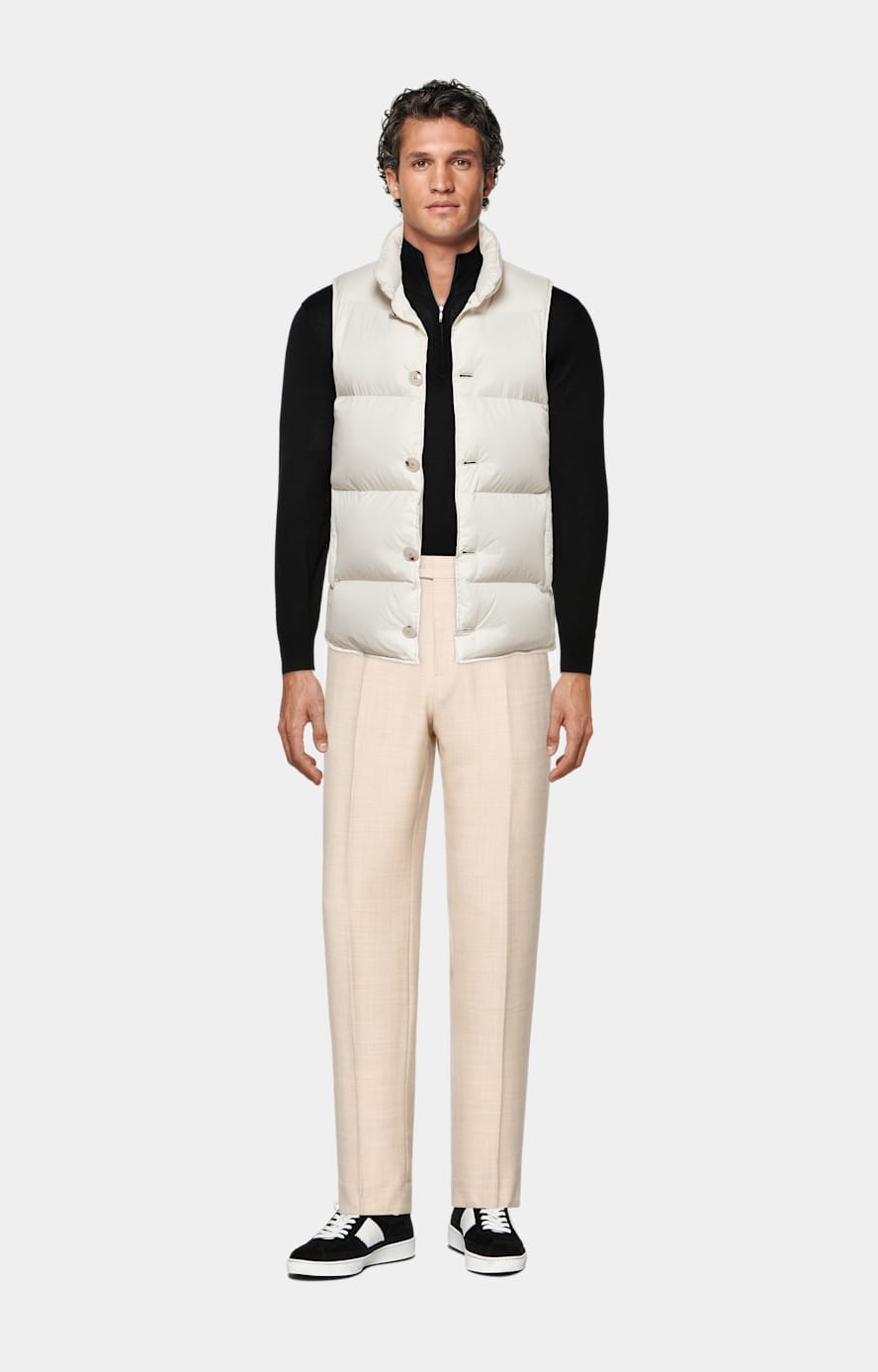 Sand Straight Leg Pants in Pure Flannel Wool | SUITSUPPLY US