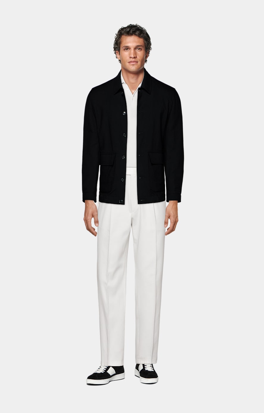 Off-White Polo in Californian Cotton & Mulberry Silk | SUITSUPPLY US