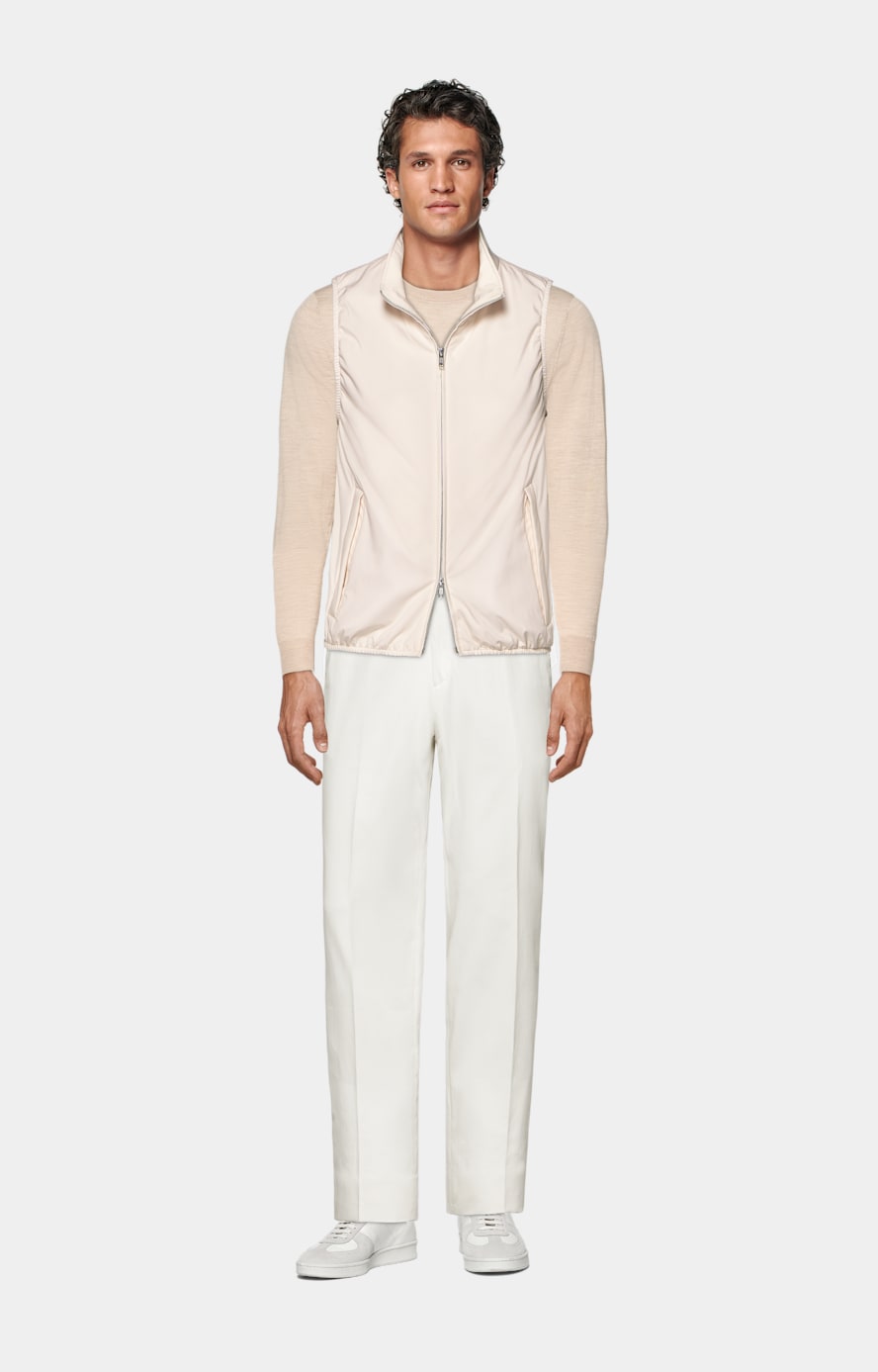 Off-White Straight Leg Pants in Pure Cotton | SUITSUPPLY US